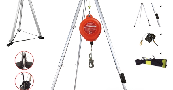 Tripé E Equipamento De Resgate Cabo Aço 20m - PATACHO